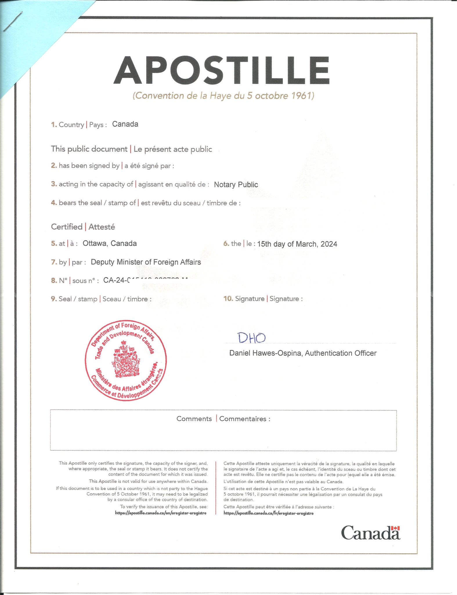Apostille Canada Services | Global Affairs Canada | Legalization